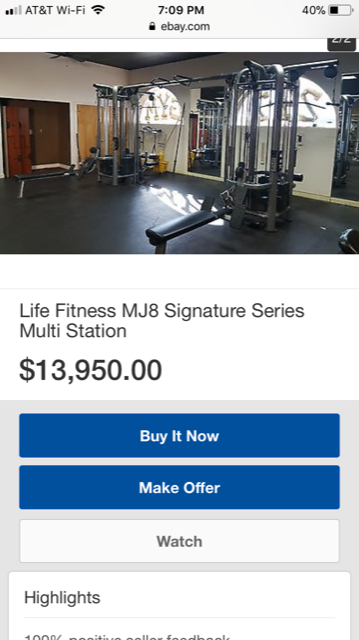 Buy Life Fitness Signature Series MJ8 Dual Adjustable Pulley 8 Station ...