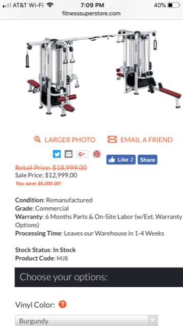 Buy Life Fitness Signature Series MJ8 Dual Adjustable Pulley 8 Station ...