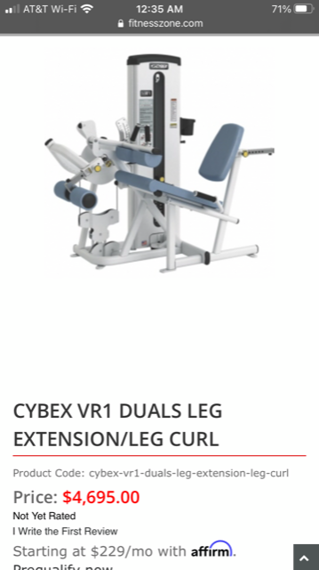 Buy Cybex VR1 Leg Extension & Leg Curl Combo Machine - BRAND NEW Online ...