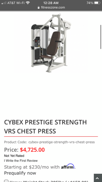 Buy Cybex Prestige Chest Press - BRAND NEW Online | Fitness Equipment ...