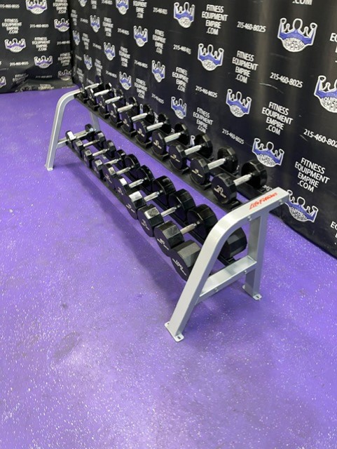Buy Iron Grip Urethane Dumbbell Set w/Life Fitness Rack Online ...