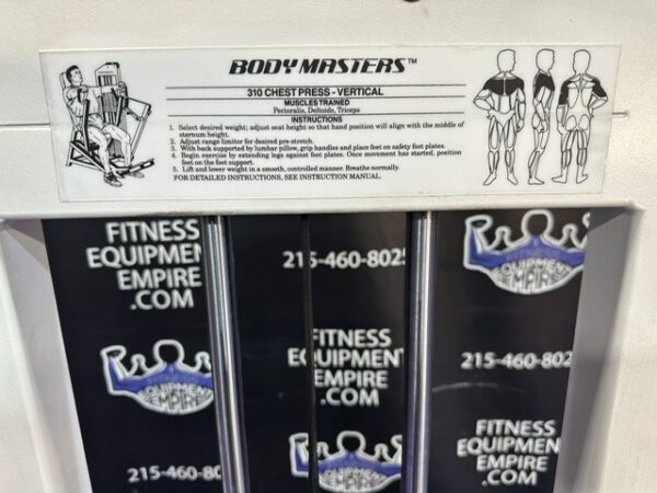 Buy Bodymasters MD 310A Chest Press w/300 lb. Stack - Fully Adjustable ...