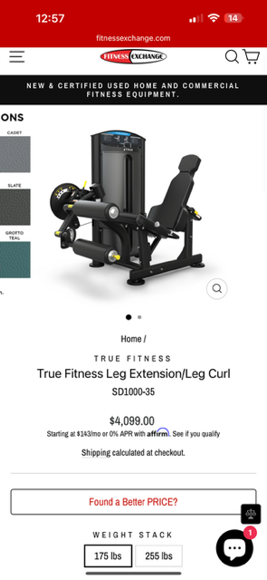 Buy True Leg Extension & Seated Leg Curl Combo - Commercial Online ...