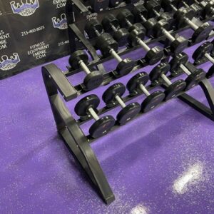 Buy 10-120 lb. Urethane Dumbbell Set w/2 Matching Racks Online ...