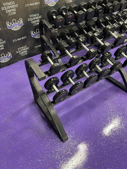 Buy 10-120 lb. Urethane Dumbbell Set w/2 Matching Racks Online ...