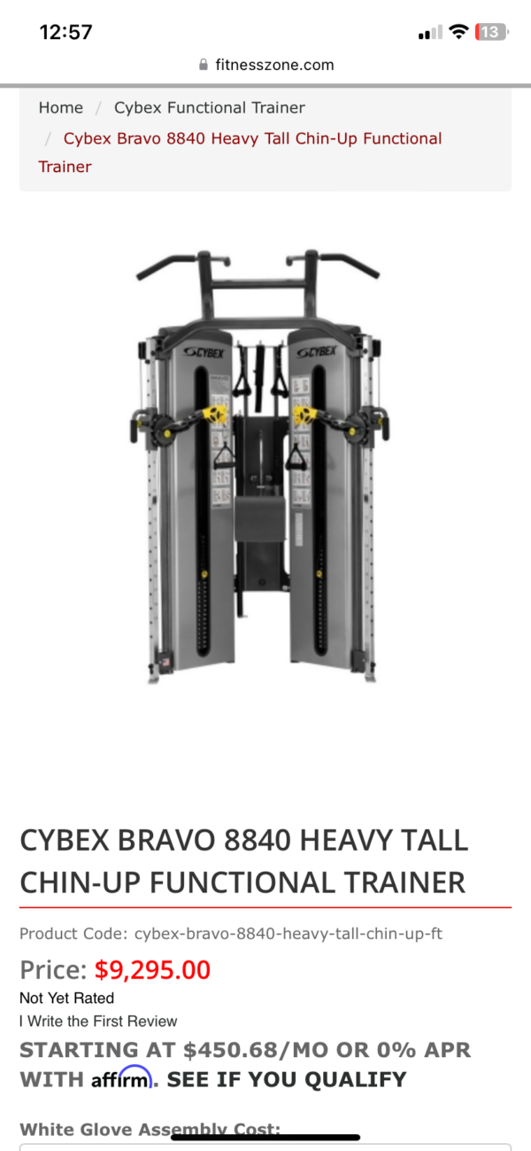 Buy CYBEX BRAVO 8840 HEAVY TALL CHIN-UP FUNCTIONAL TRAINER - DEMO ...