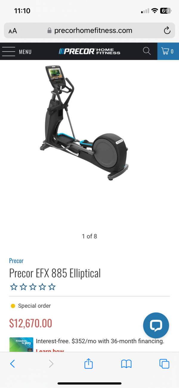Buy Precor EFX 885 Elliptical w/Converging Crossramp and P82 Console ...
